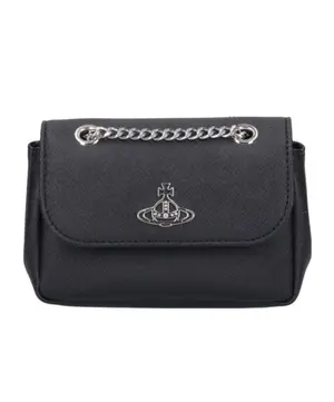 VIVIENNE WESTWOOD Logo Plaque Chain Shoulder Bag