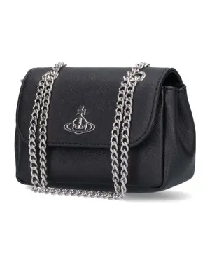VIVIENNE WESTWOOD Logo Plaque Chain Shoulder Bag