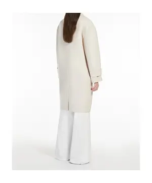 Max Mara Nogara Double Breasted Coat - White