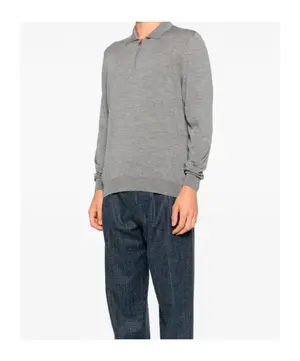 Kiton Mélange Effect Polo Shirt - Gray
