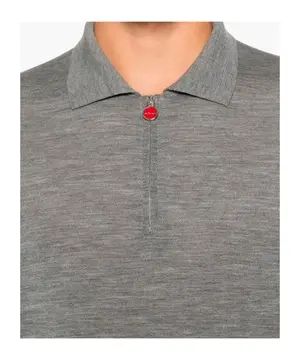 Kiton Mélange Effect Polo Shirt - Gray
