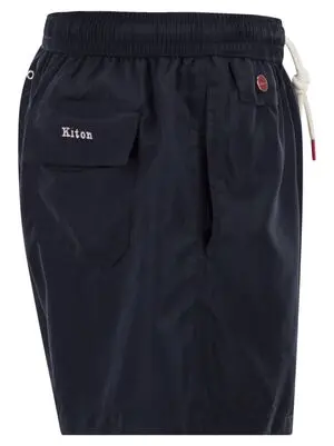 Kiton Drawstring Swim Shorts - Black
