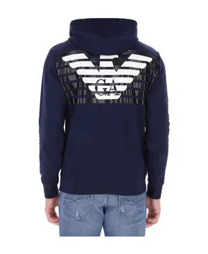 EA7 Logo Print Hoodie
