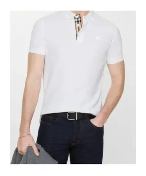 Burberry Ekd Embroidered Short-sleeve Polo Shirt - White