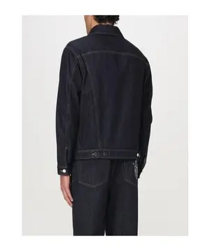 Fendi Crest Embroidered Denim Jacket - Blue