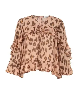 Zimmermann Illuminate V-neck Ruffle Top