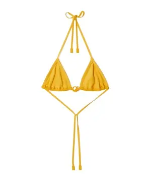 Burberry Crinkled Texture Halterneck Bikini Top - Yellow