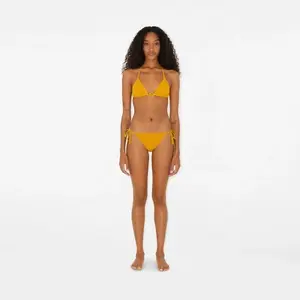 Burberry Crinkled Texture Halterneck Bikini Top - Yellow