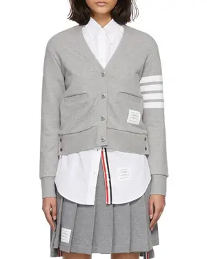 Thom Browne Four-bar Sleeve Cardigan