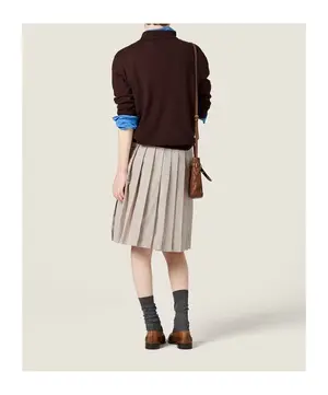 Miu Miu Logo Embroidered Knitted Polo Shirt