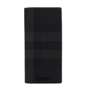 Burberry Check Printed Folded Wallet - Black