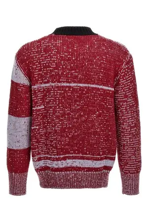 Marni Logo Intarsia Crewneck Jumper - Red