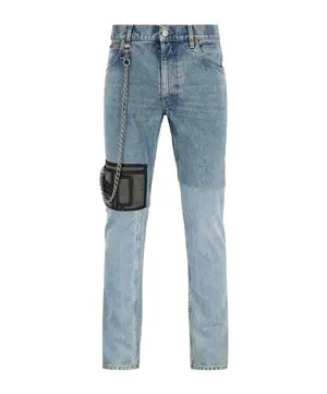 Martine Rose Patchwork Chain Straight Leg Jeans