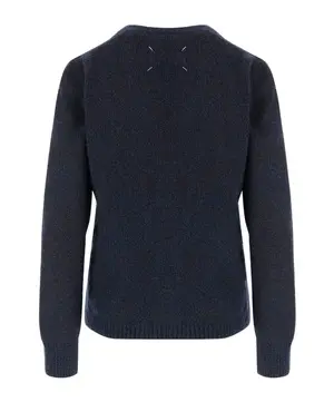 MAISON MARGIELA V-neck Knitted Cardigan - Navy Blue