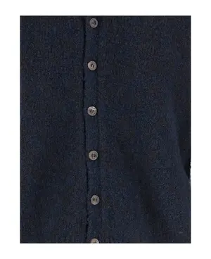 MAISON MARGIELA V-neck Knitted Cardigan - Navy Blue