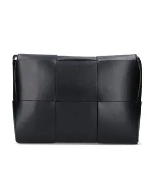 Bottega Veneta Braided Flip Shoulder Bag - Black