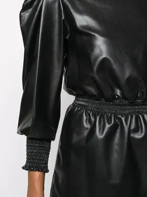 Philosophy Di Lorenzo Serafini Faux-leather Mini Dress With Square Neckline