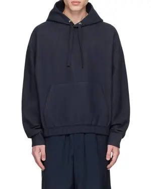 AMI Paris Drop Shoulder Drawstring Hoodie - Black