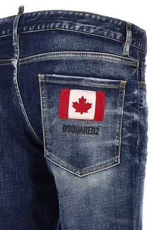 Dsquared2 Flag Patch Slim-cut Jeans - Blue