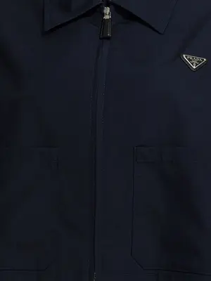 Prada Triangle Logo Zip-up Cropped Jacket