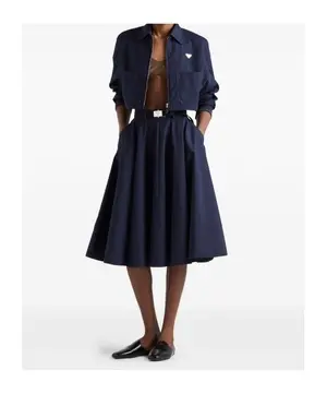 Prada Triangle Logo Zip-up Cropped Jacket