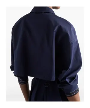 Prada Triangle Logo Zip-up Cropped Jacket