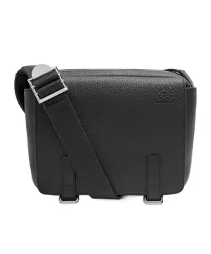 Loewe Military Messenger Bag In Soft Grained Calfskin - Black