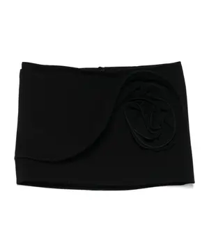 Magda Butrym Low Waist Floral Patch Mini Skirt - Black