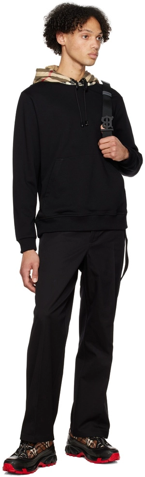 Burberry Drawstring Hoodie With Contrast Plaid Lining
