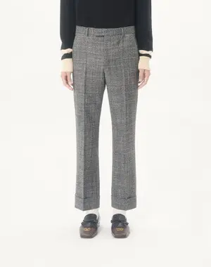 Valentino Garavani Mouliné Wool Trousers With Turn-ups