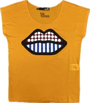 Moschino Graphic Pattern Sleeveless Round Neck Top - Orange