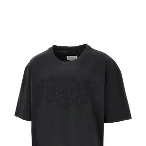 MAISON MARGIELA Numbers-motif Crewneck T-shirt - Black