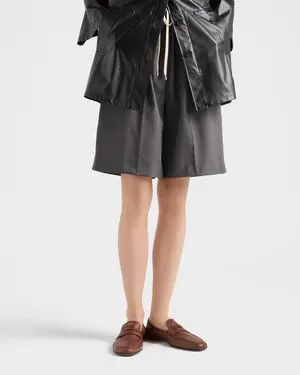 Prada Elasticated Waistband Shorts With Flap Pockets - Black