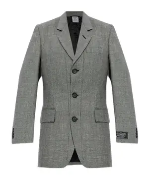 Vetements Checked Three-button Blazer - Gray