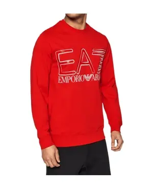 EA7 Logo Crewneck Sweater - Red