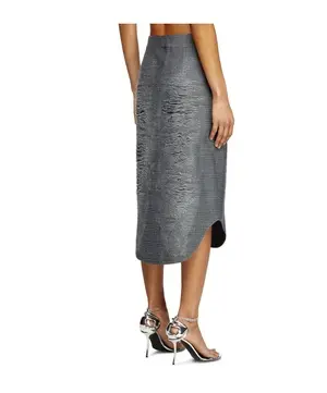 DIESEL® O-tavy Checked Distressed Midi Skirt