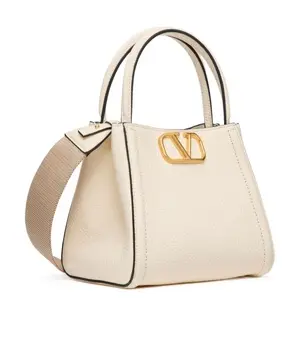 Valentino Garavani Alltime Logo Plaque Top Handle Bag - Nude