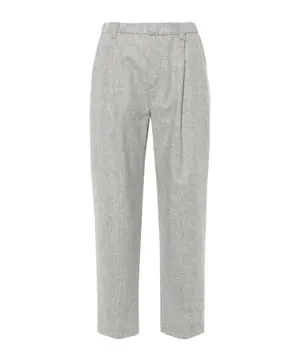 Brunello Cucinelli Tailored Pressed Crease Straight Leg Trousers - Gray