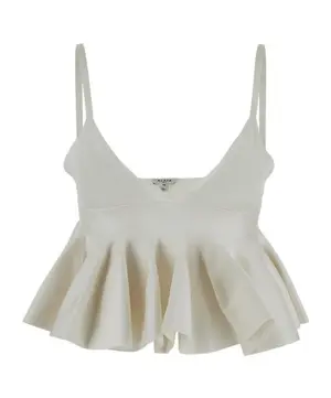 Alaïa Godet Knitted Bra Top - Gray