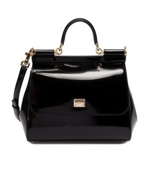 Dolce & Gabbana Logo-plaque Small Sicily Bag - Black