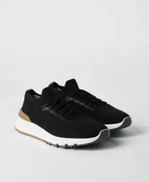 Brunello Cucinelli Knitted Lace-up Sneakers