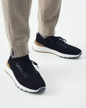 Brunello Cucinelli Knitted Lace-up Sneakers