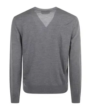 Dsquared2 Logo Embroidered Knitted Cardigan - Gray