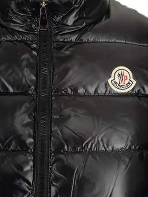 Moncler Ghany Logo Patch Zip-up Padded Vest - Black