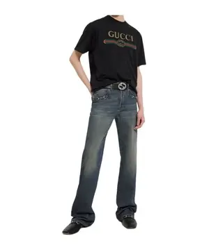 Gucci Logo Printed Jersey T-shirt - Black