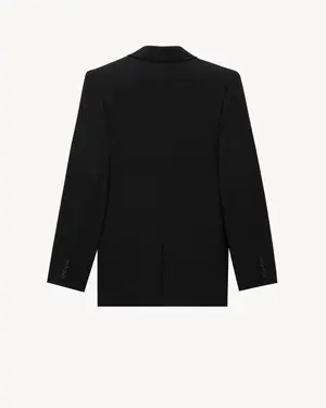 Saint Laurent Cassandre Double-breasted Wool Gabardine Blazer - Black