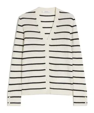 MAX MARA Max Mara Pedale V-Neck Striped Knitted Cardigan