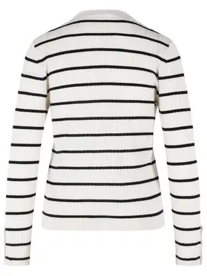 Max Mara Pedale V-neck Striped Knitted Cardigan - Ivory