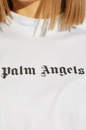 Palm Angels Logo Mockneck T-shirt - White