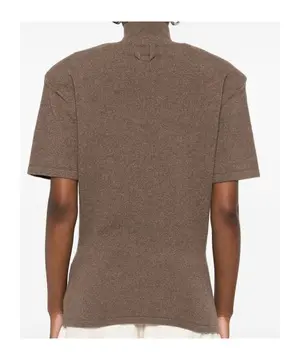 Jacquemus High Neck Knitted Top - Brown